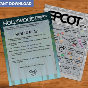 WDW ALL 4 Parks Bingo Game - Magic Kingdom, EPCOT, Animal Kingdom ...