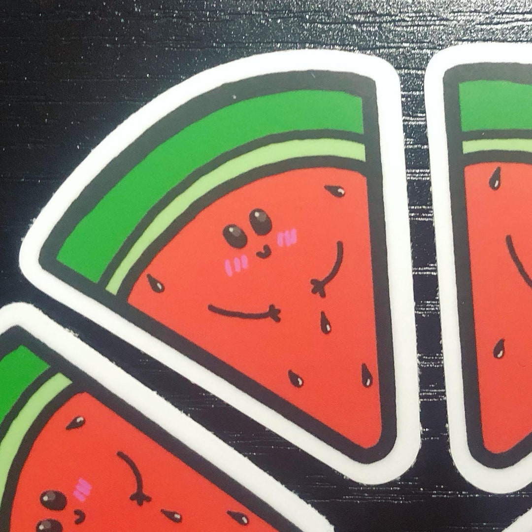 Happy Watermelon Vinyl Sticker - Etsy
