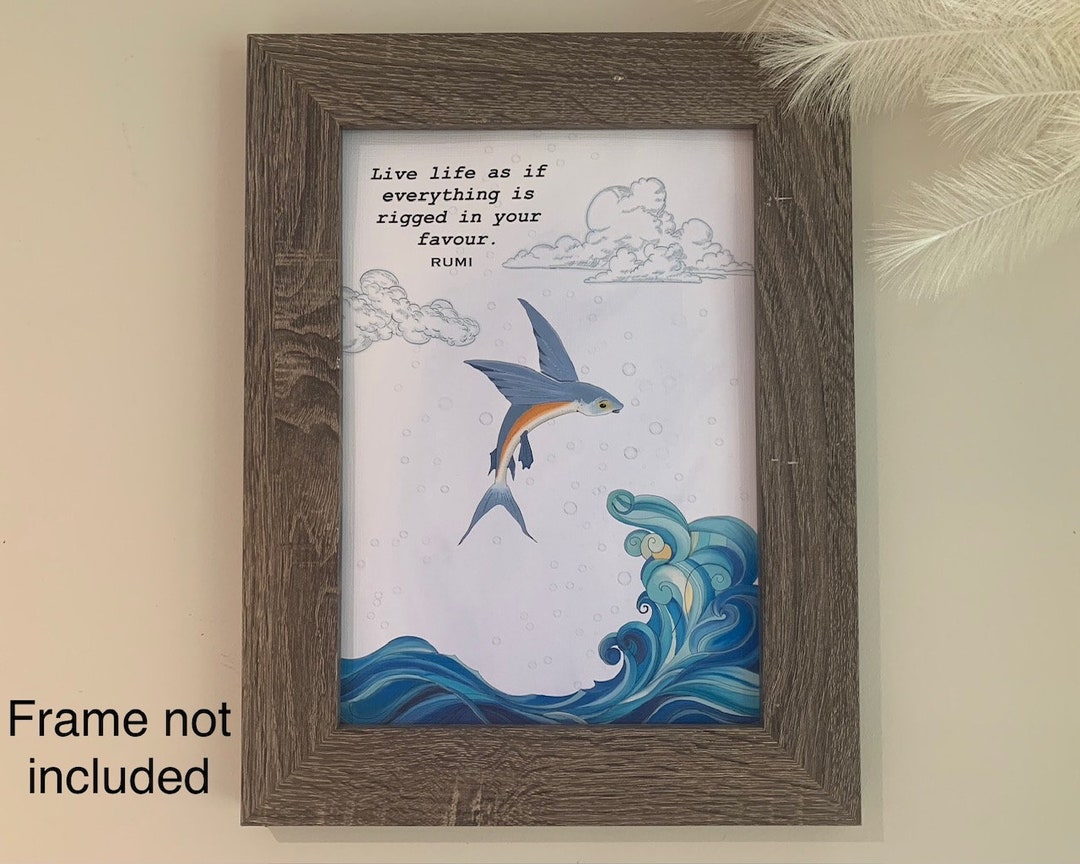 This Stunning Print Features a Jumping Fish and the Rumi Quote live ...