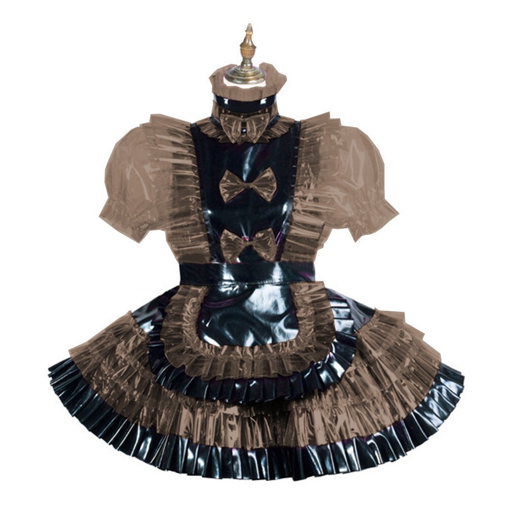 PVC Patchwork Maid Unifroms Clear Maid Dress With Apron Puff - Etsy