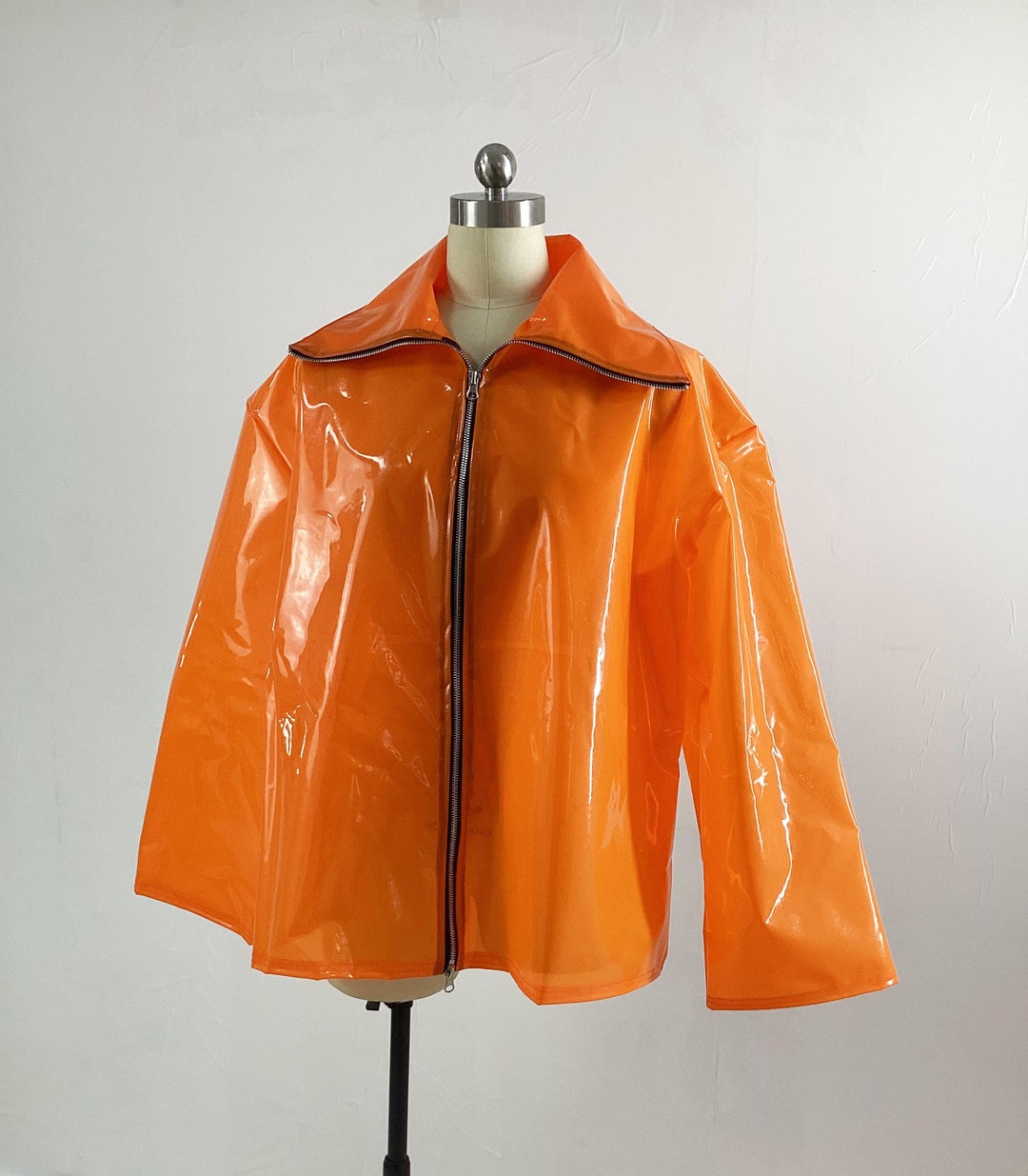 Hohe Durchsichtige Jacke Klar PVC Perspektive Kurze Mäntel Voller ...