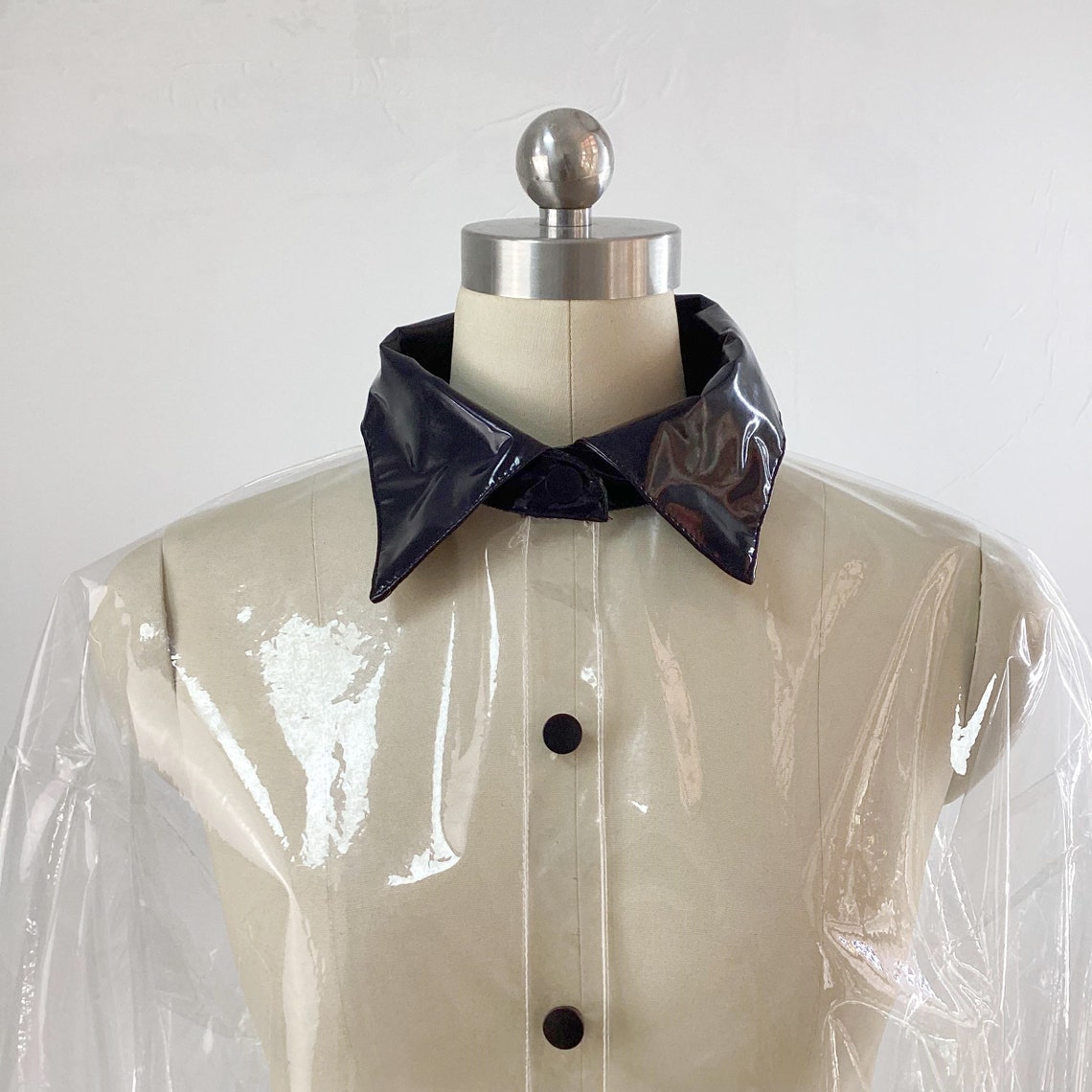 Fashion Clear PVC Shirt Women Button-up Perspective Blouse Transparency ...