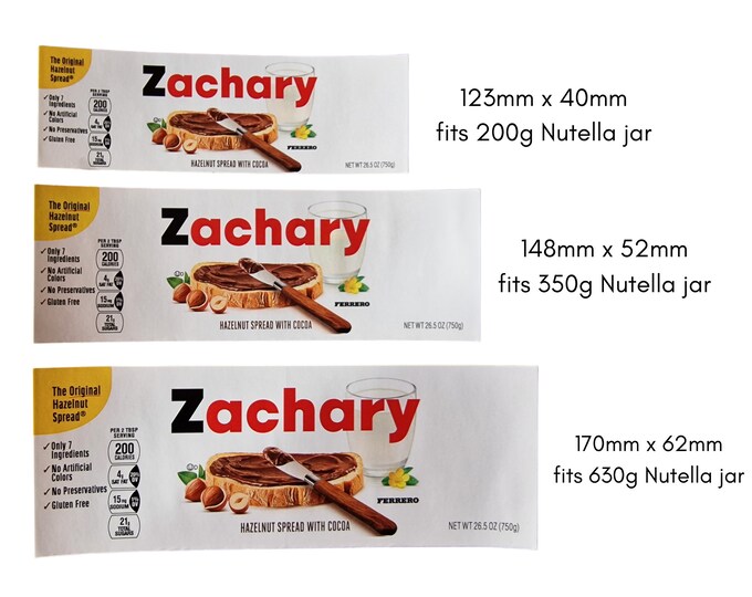 Personalised Chocolate Spread LABEL VINYL STICKER Funny Novelty Gift ...