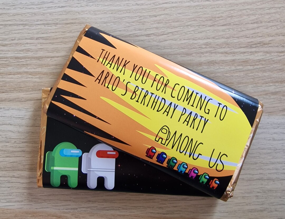 Among Us Birthday Personalised Galaxy Chocolate Bar Wrapper Gift, Among ...