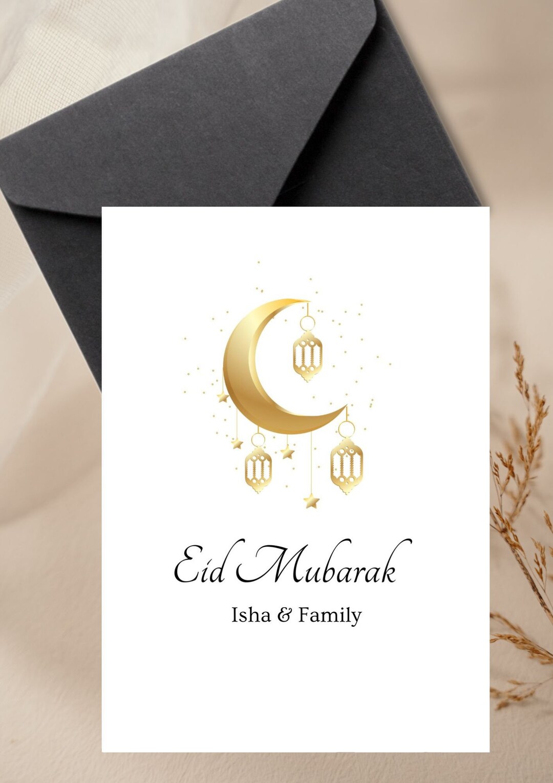 Personalised Eid Card, Eid Mubarak Card, Muslim Eid Card, Islamic Eid ...