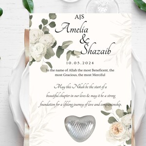 Personalised Islamic Chocolate Heart Wedding Favour, Islamic Dua Card ...