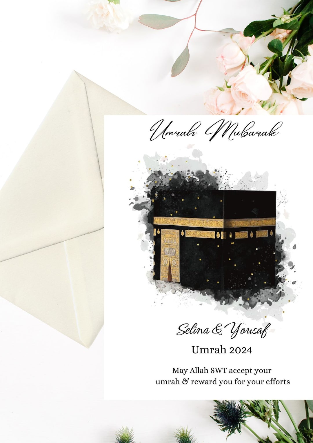 Personalised Umrah Mubarak 2024 Greeting Card, Card Umrah Gift, Custom ...