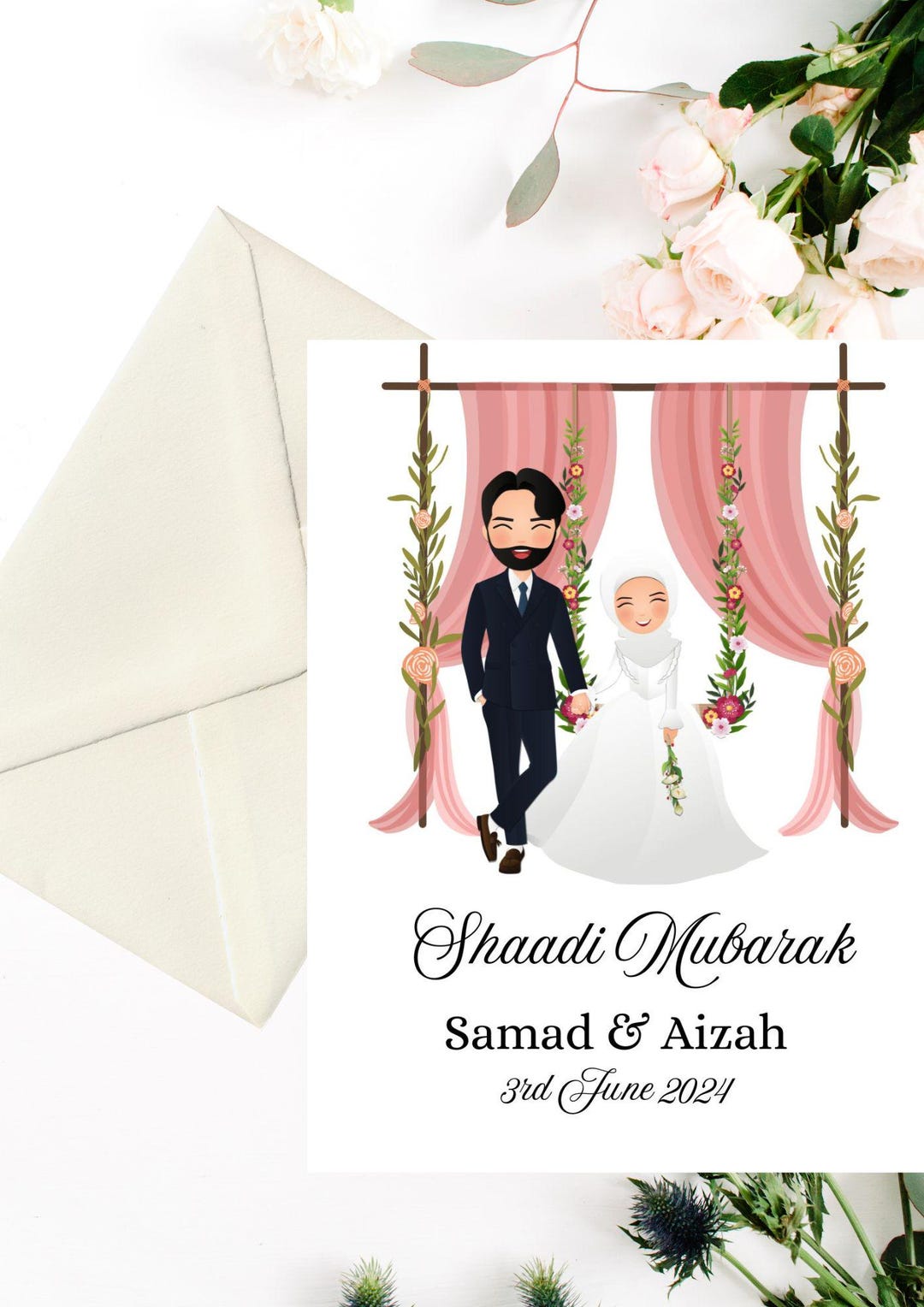 Personalised Pakistani Wedding Cards, Shaadi Mubarak Card, Shaadi Card ...
