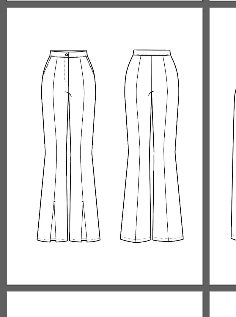 Classic Women's Pants Technical Drawings Pack 9 Pants - Etsy