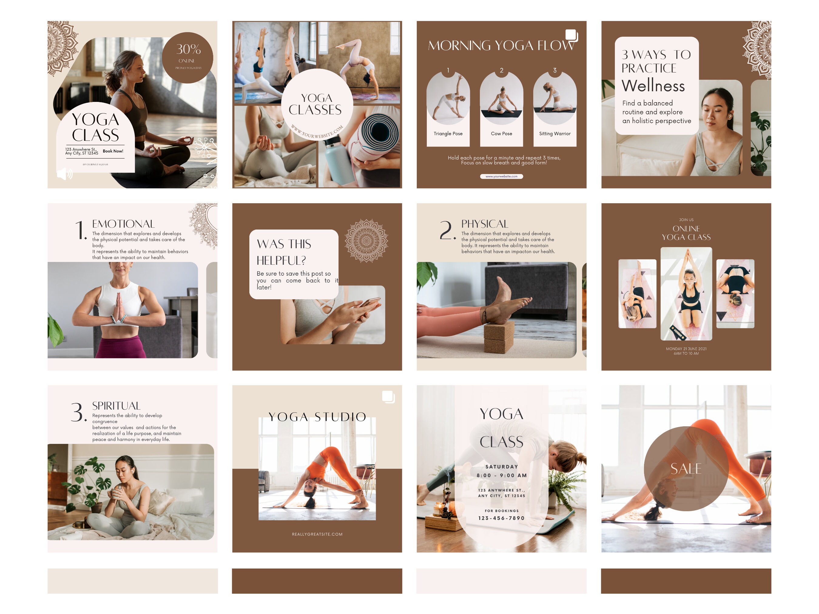 Instagram Yoga Templates Yoga Teacher Social Media - Etsy