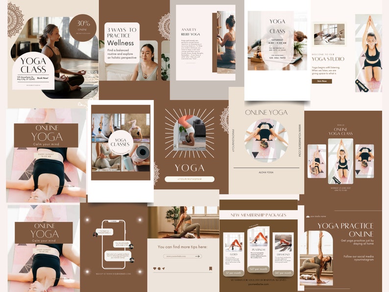 Instagram Yoga Templates Yoga Teacher Social Media - Etsy