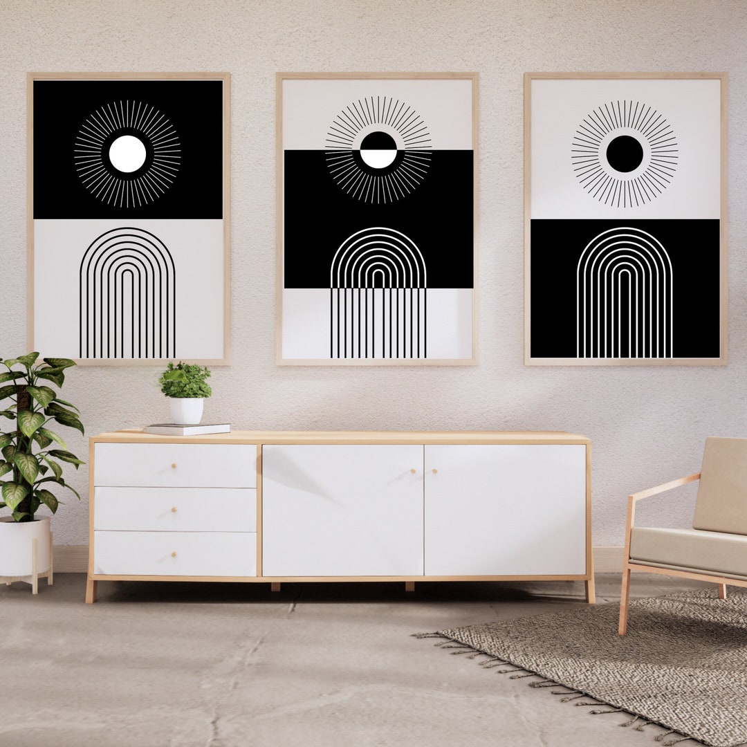 Boho Set of 3 Modern Wall Decoration Minimalist Digital Prints Boho ...