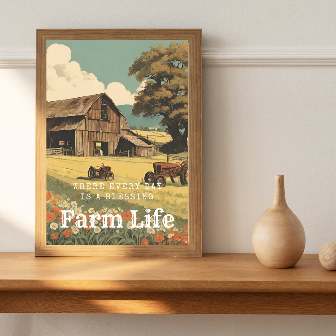 DIGITAL PRINT | Vintage Picture Old Farm | Wall Decoration Art | Poster ...