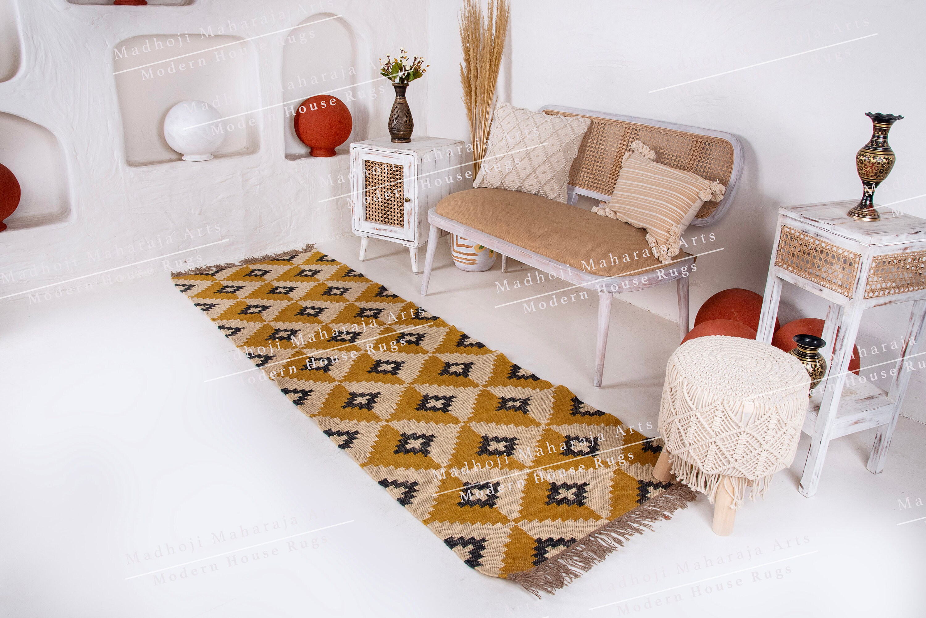 Wool and Jute Rug ,handmade Jute Rug , Kitchen Rug , Wool Jute Rugs ...