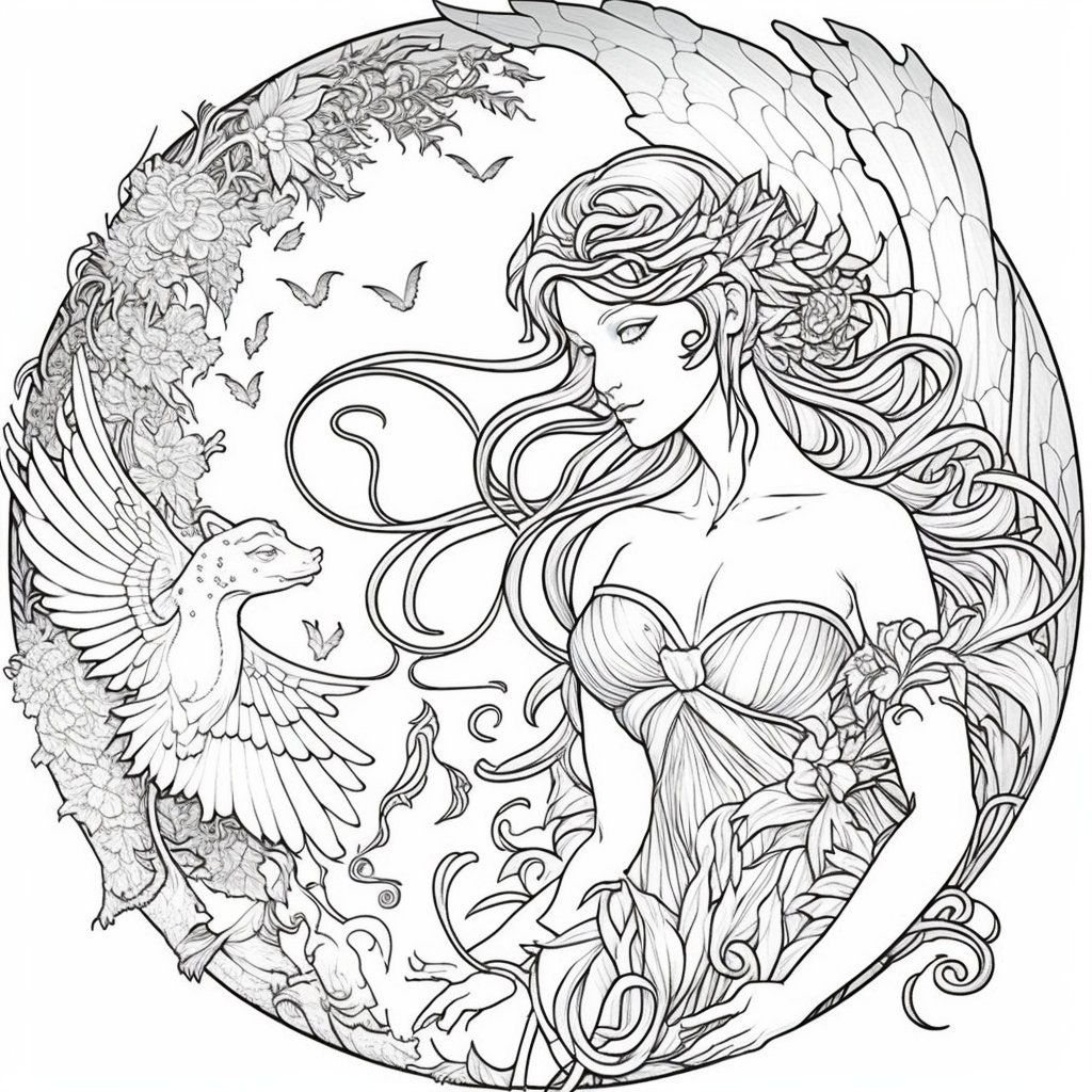 Fantasy Coloring Pages - Etsy