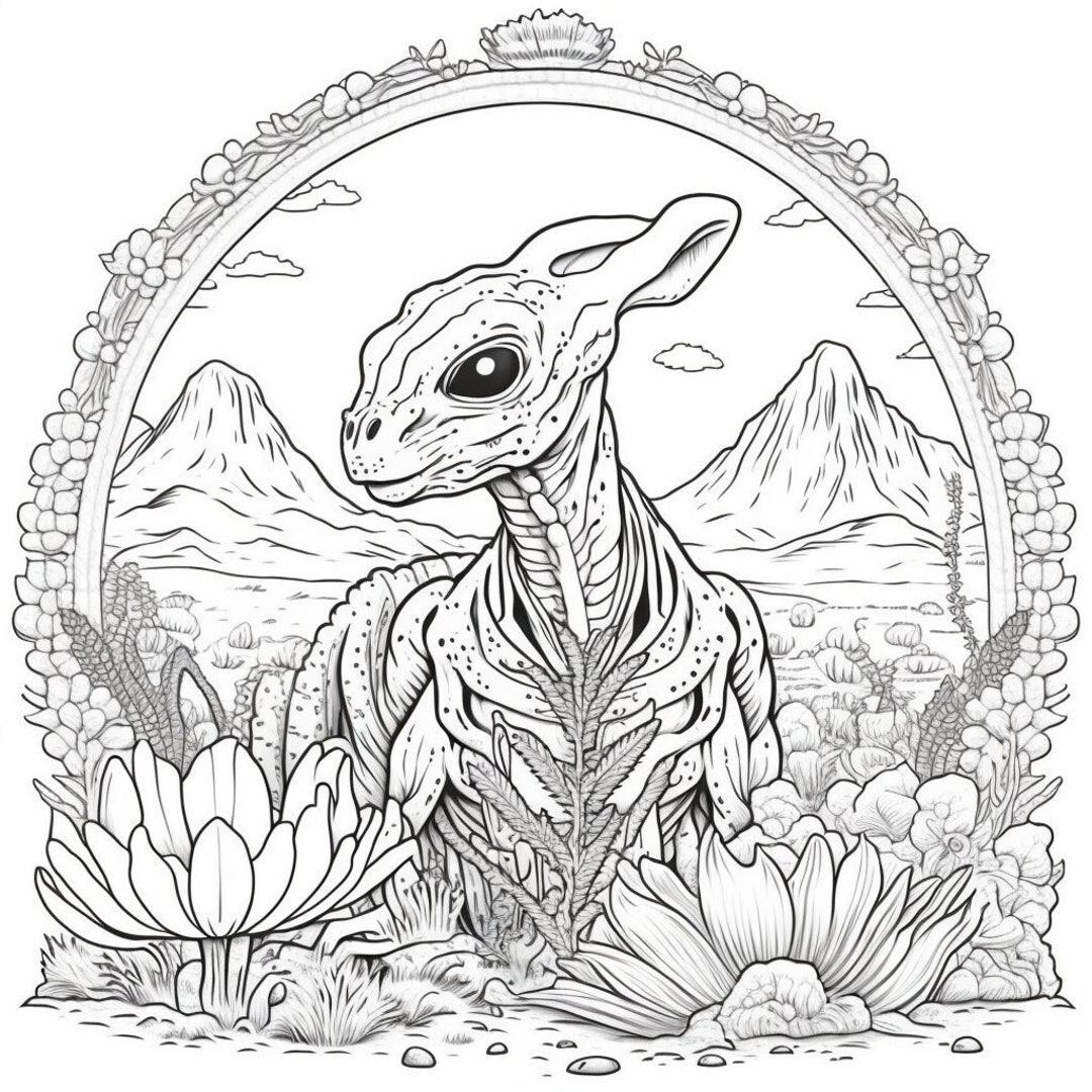 Alien Coloring Pages - Etsy