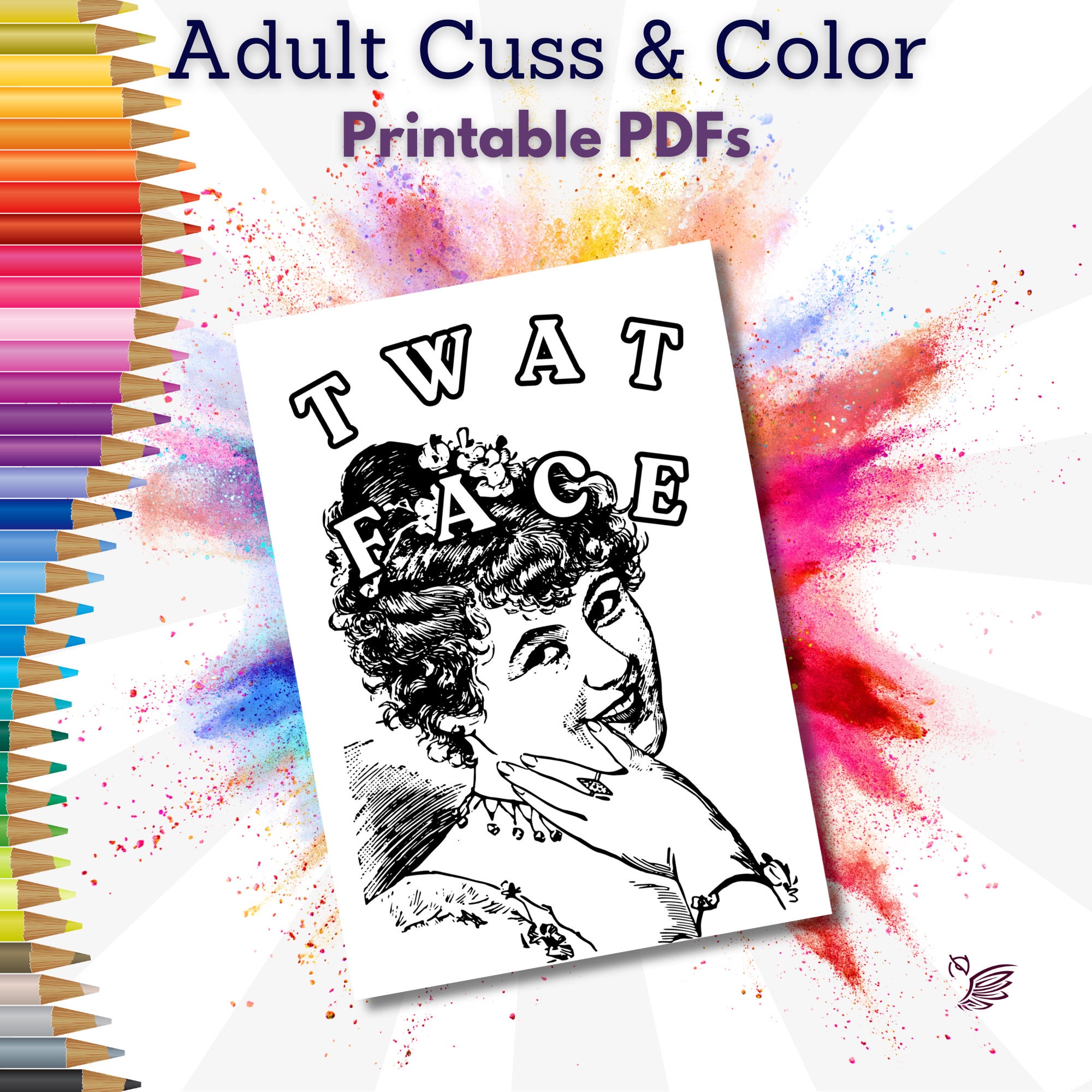 Cuss Word Swear Word Coloring Book Pages, Moist, Printable Adult ...