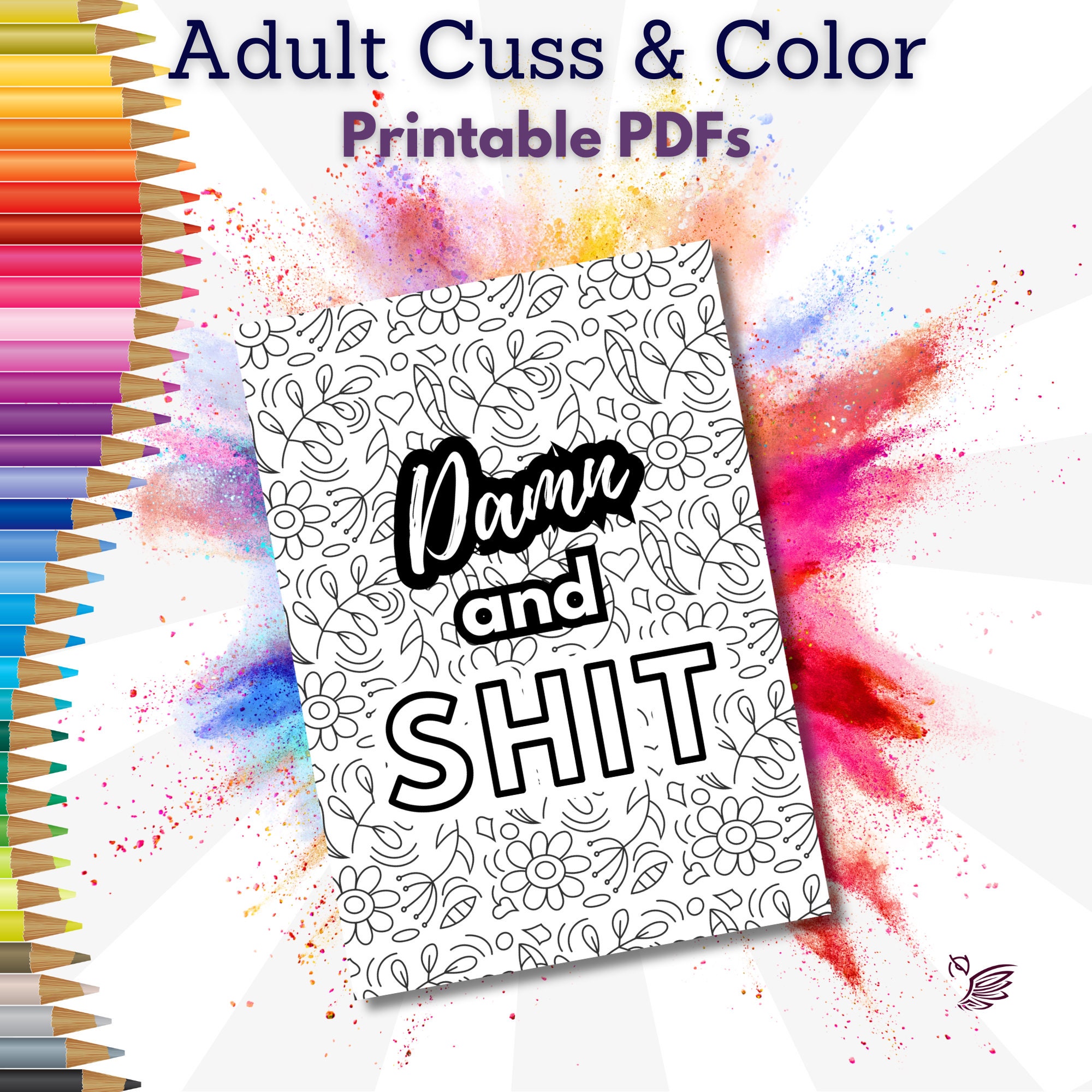 Cuss Word Swear Word Coloring Book Pages, Moist, Printable Adult ...