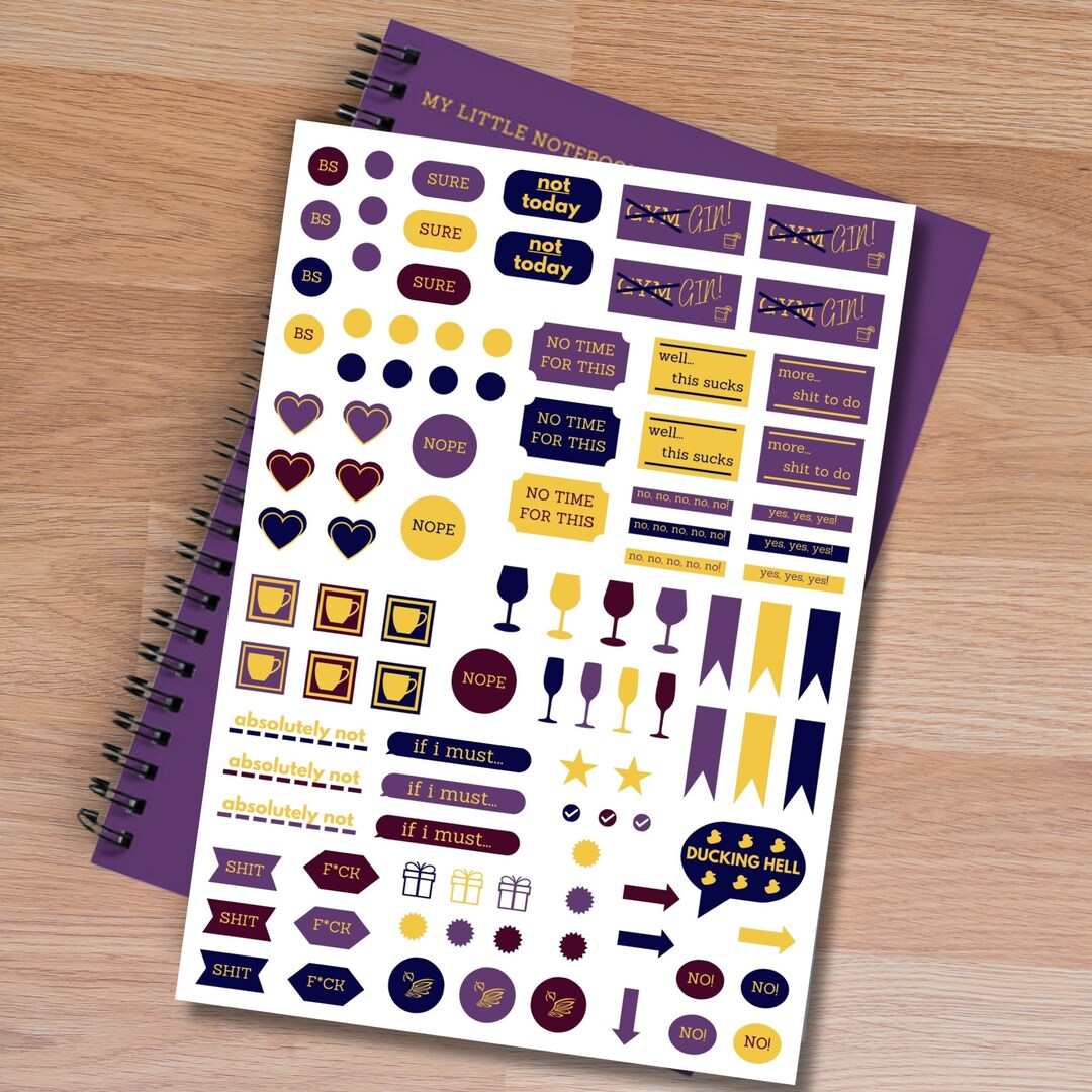 Planner Stickers for Notebooks - Funny, Adult and Eco Friendly ...