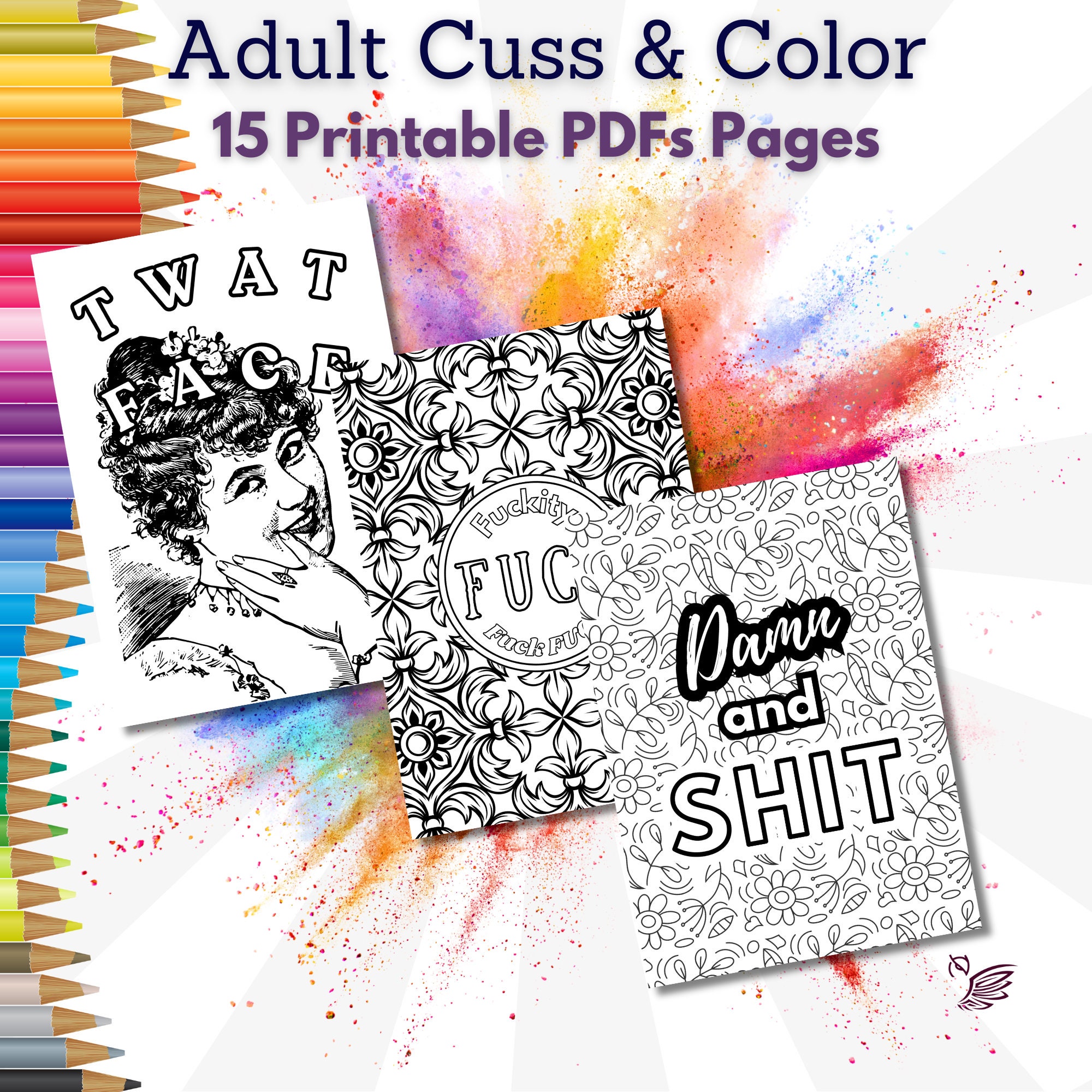 Cuss Word Swear Word Coloring Book Pages, Moist, Printable Adult ...