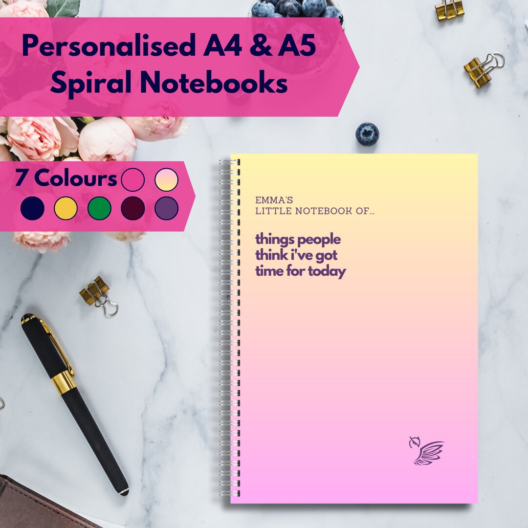 Personalised A4 or A5 Notebook - Funny Notebook Gift for Work ...