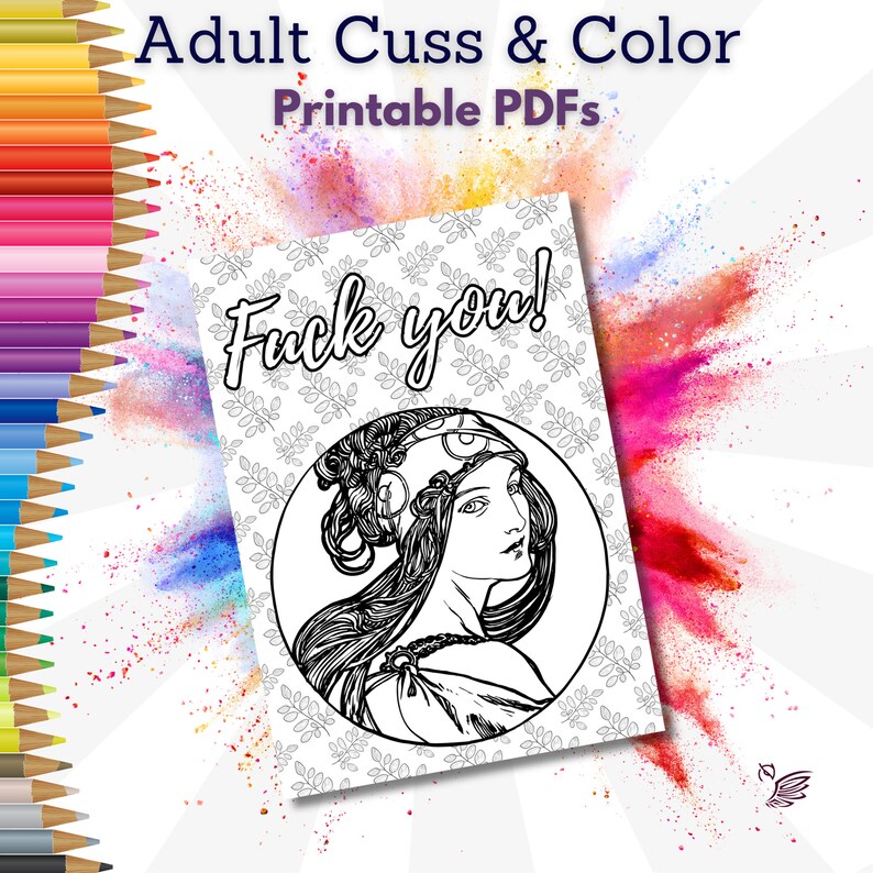 Cuss Word Swear Word Coloring Book Pages, Moist, Printable Adult ...