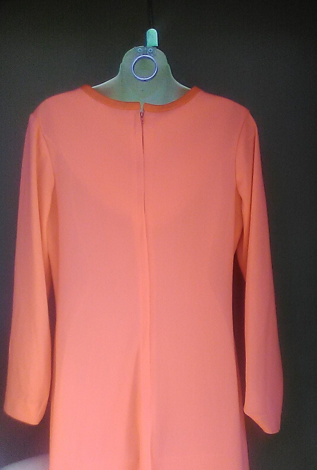 Vintage 1970's Mod Bright Colorblock Orange and Peach - Etsy