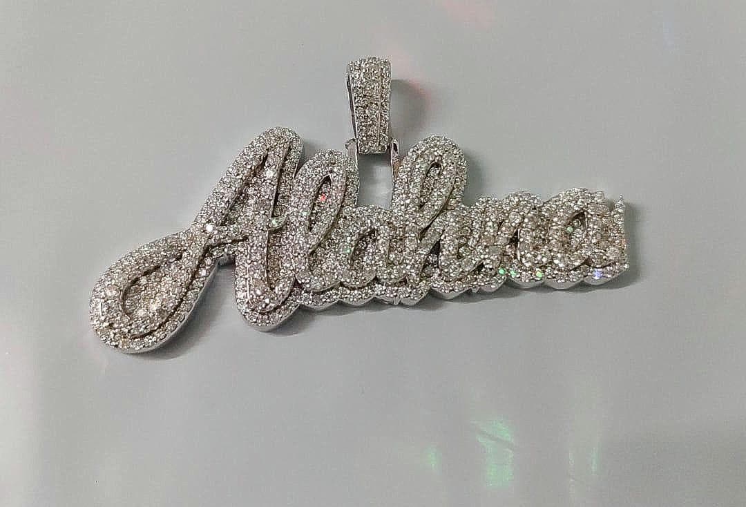 Real Moissanite Pendant| 3ctw Men's Customisable "name Pendant"| Custom ...