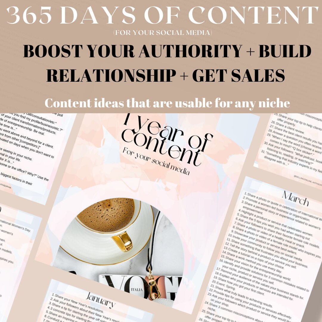 365 Days of Social Media Content for Small Business, Ready to Use, Any ...