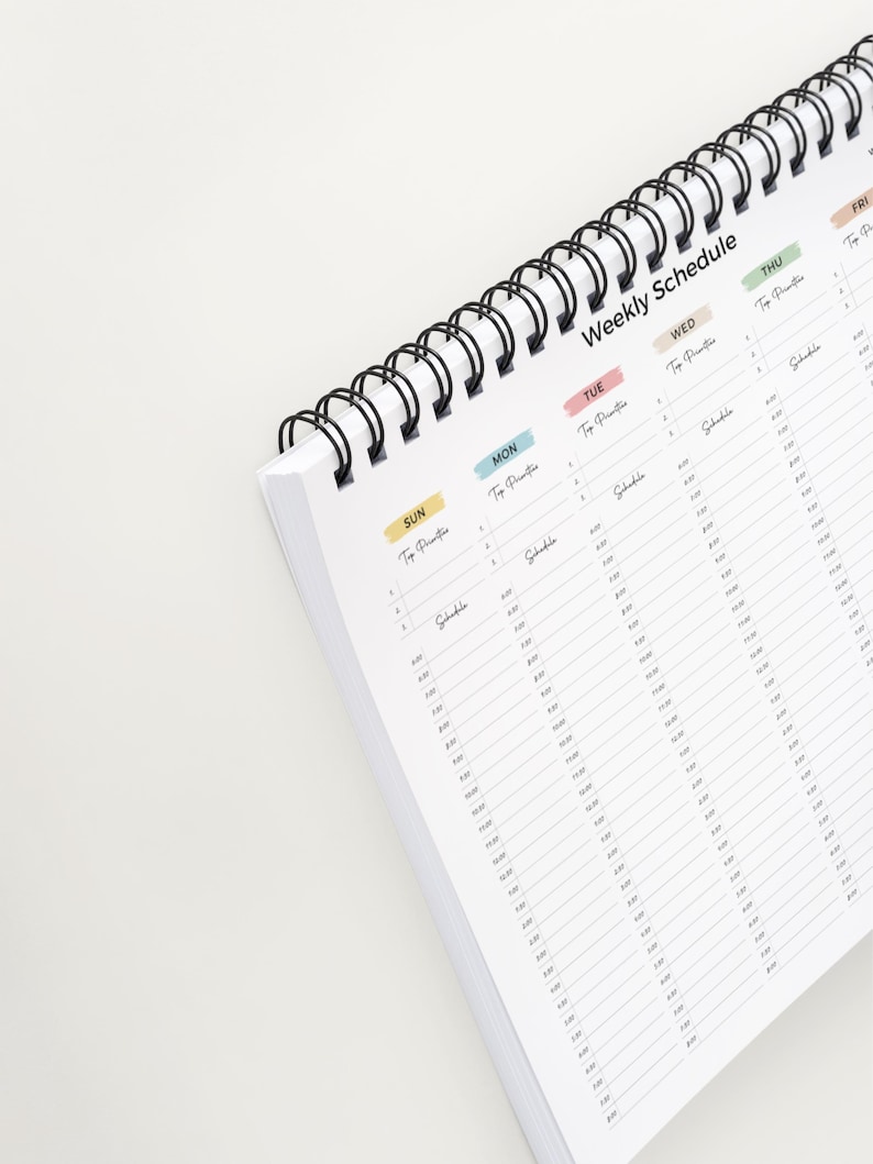 Half Hour Weekly Schedule: Minimalist, Pastel Weekly Planner, Printable ...