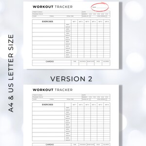 Workout Tracker Printable: Daily Fitness Log (a4/a5/letter/half Size ...