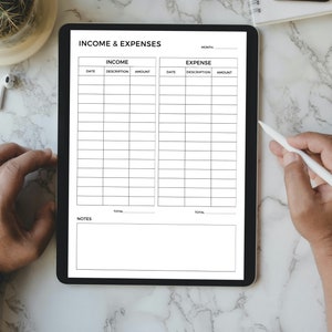 Editable Income Expense Tracker, Financial Planner Printable, Budget ...