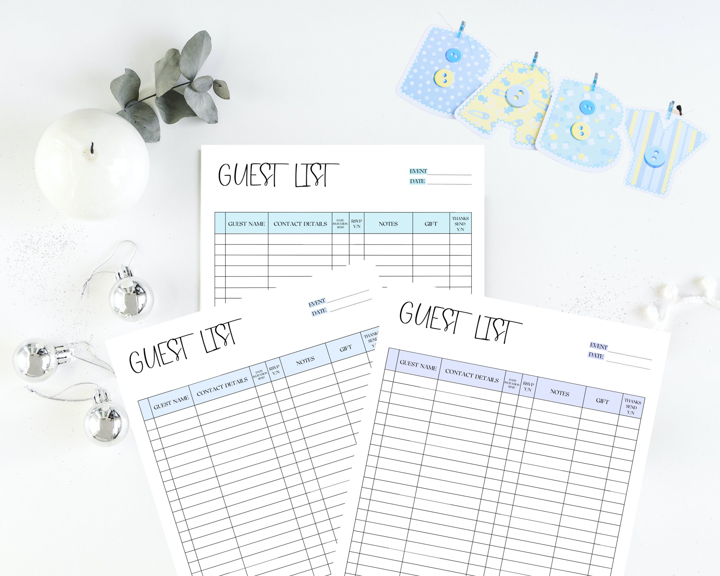 Guest List Template, Guest List Tracker, Party, Events, Birthday ...