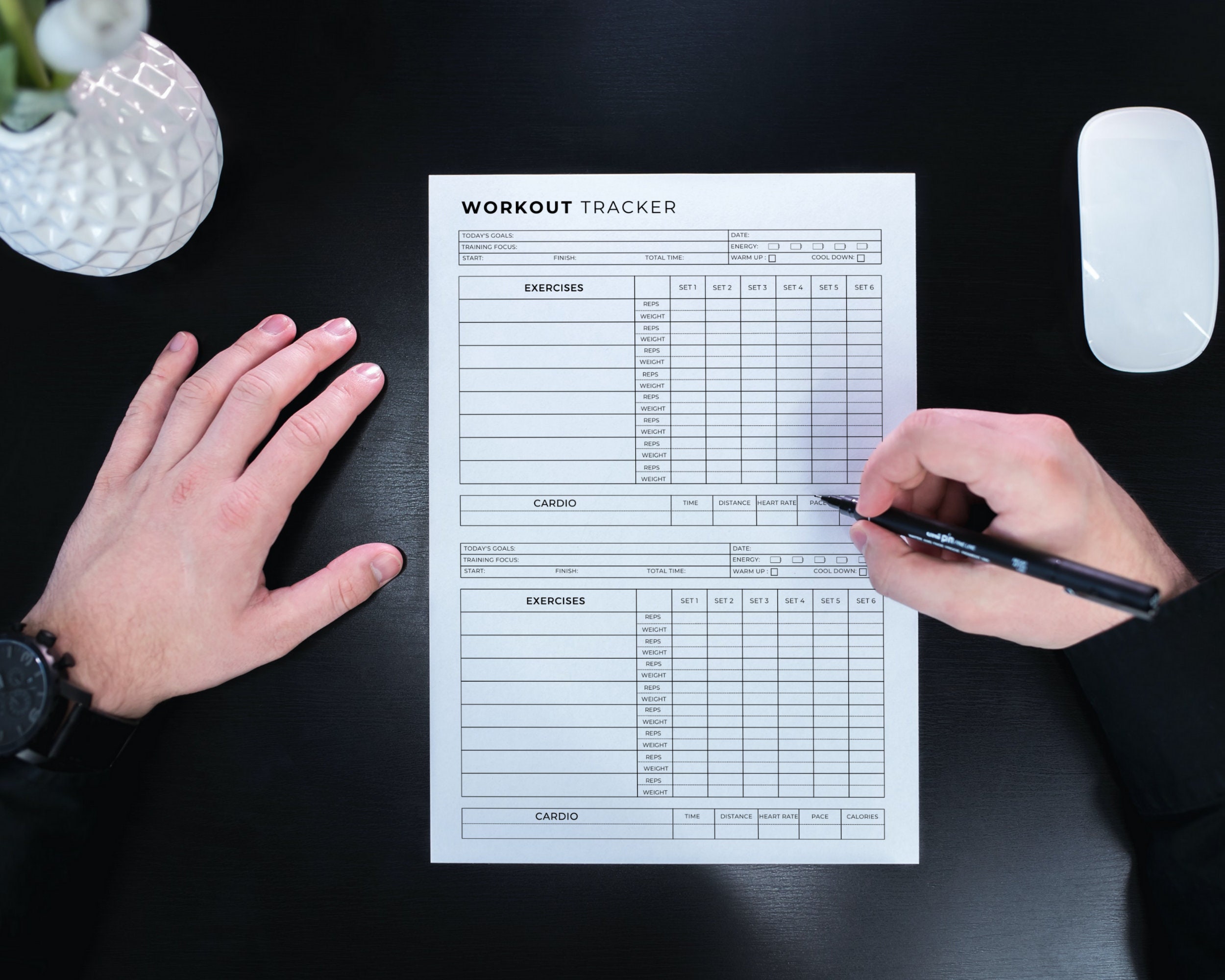 Workout Tracker Printable, Daily Exercise Log, Fitness Journal, Workout ...