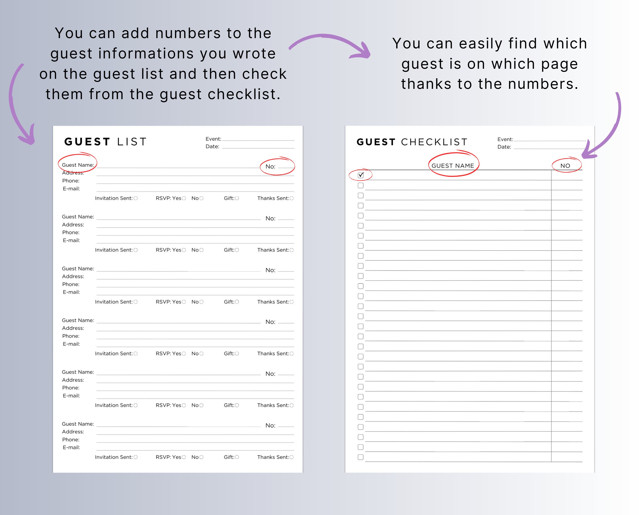 Guest List Template, Guest List Tracker, Party, Events, Birthday ...