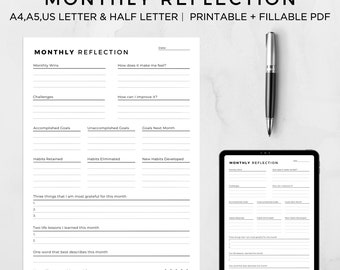 Monthly Review Printable, Monthly Reflection, Monthly Evaluation ...