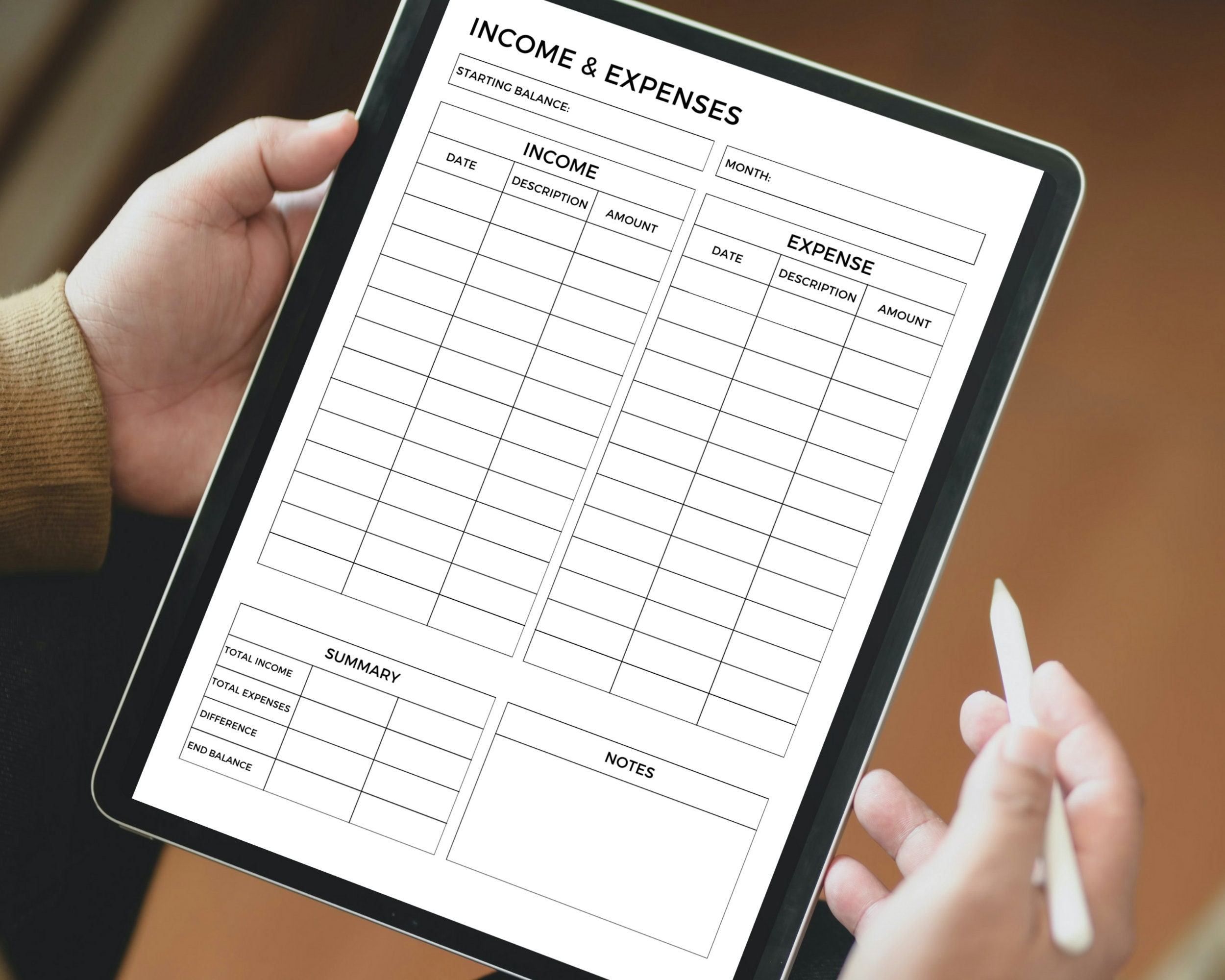 Editable Income Expense Tracker, Financial Planner Printable, Budget ...