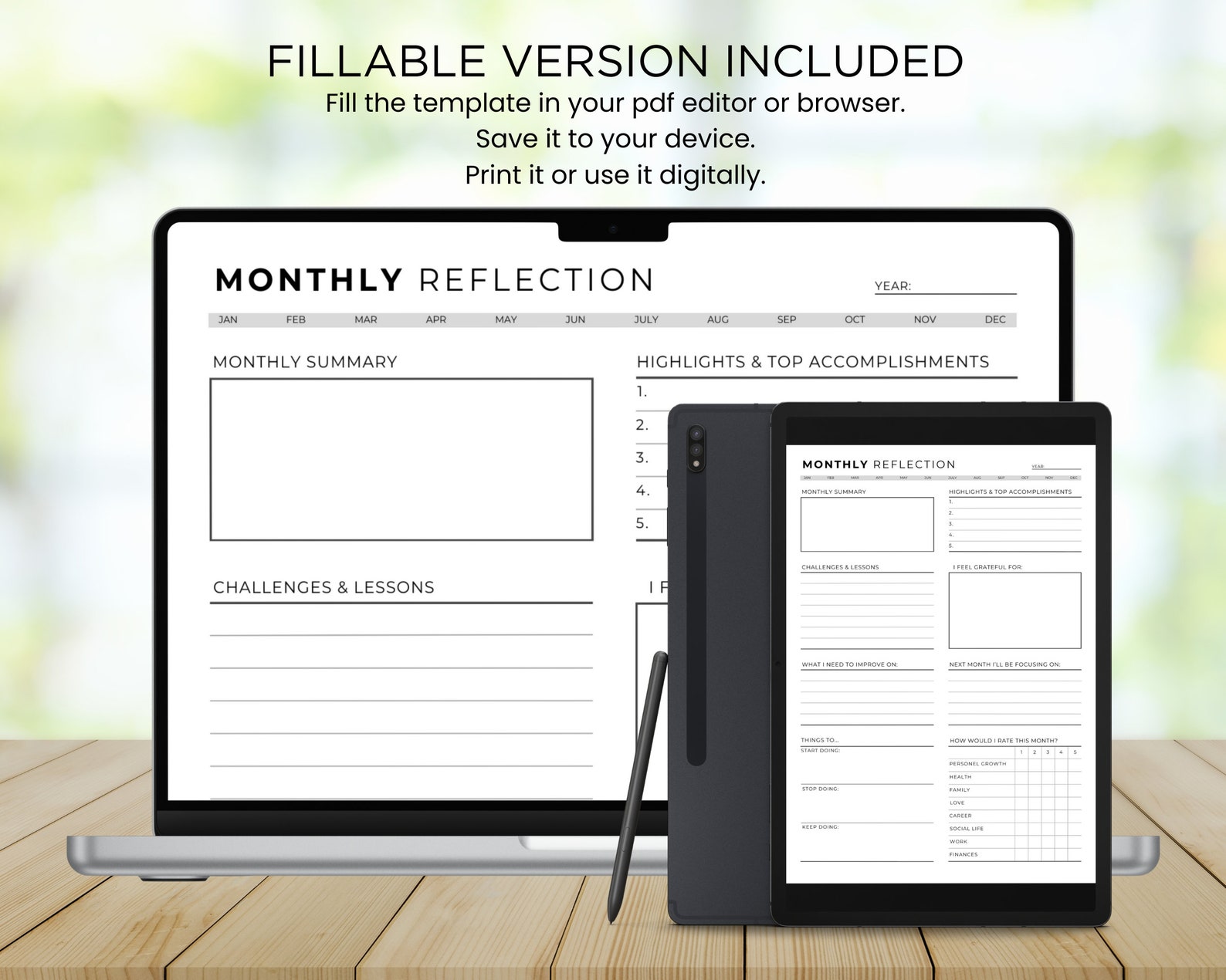 Monthly Reflection, Monthly Review, Monthly Evaluation, Monthly Summary ...