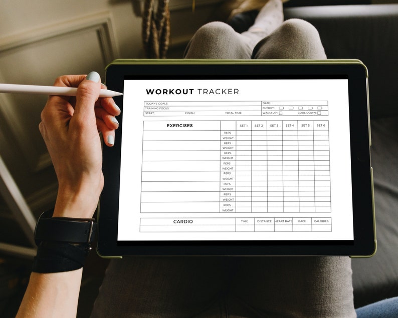 Workout Tracker Printable, Daily Exercise Log, Fitness Journal, Workout ...