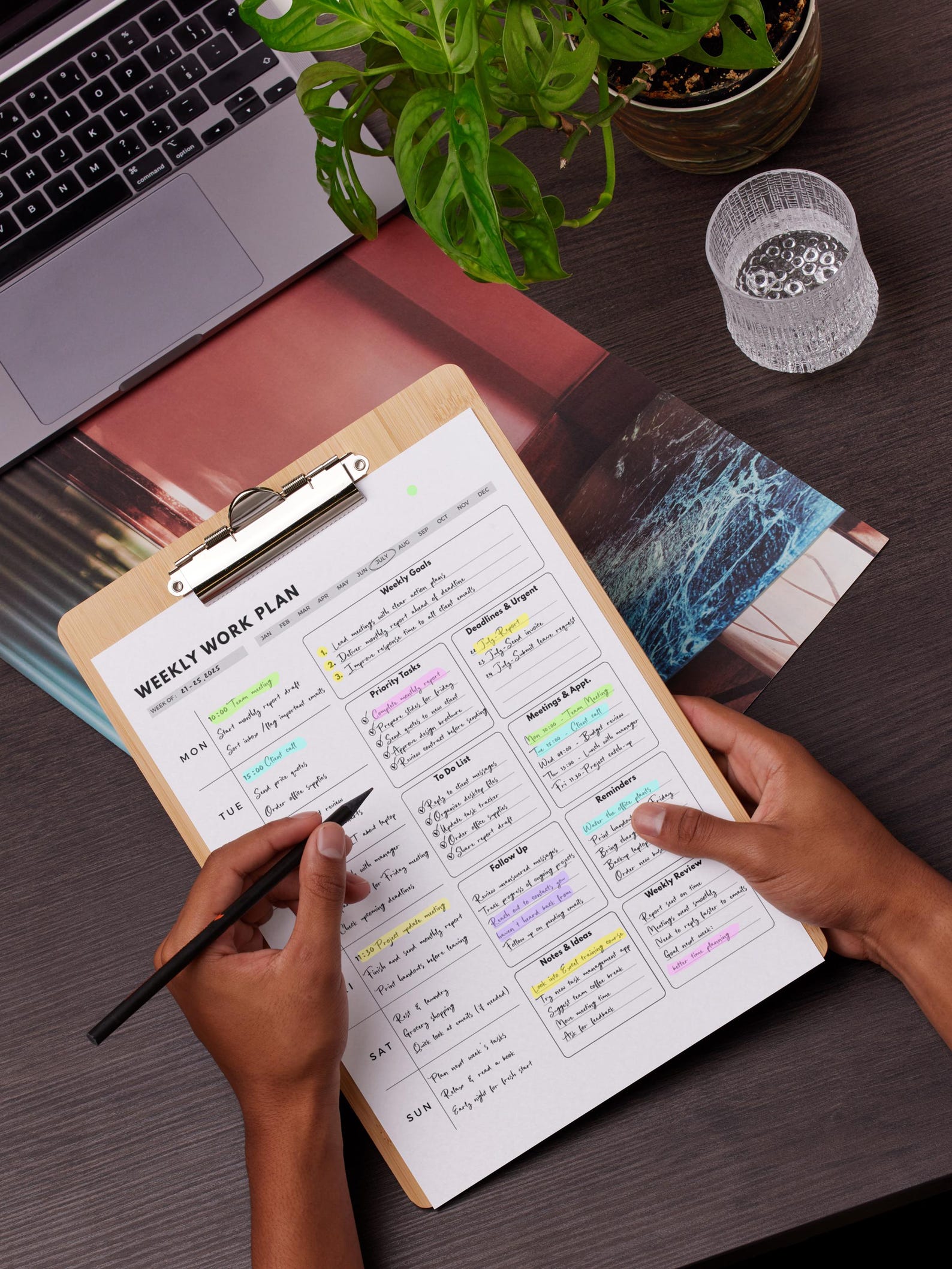 Weekly Work Planner: Printable, Fillable Pdf, Productivity, Work ...