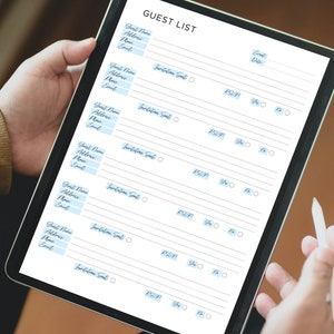 Guest List Template, Guest List Tracker, Party, Events, Birthday ...