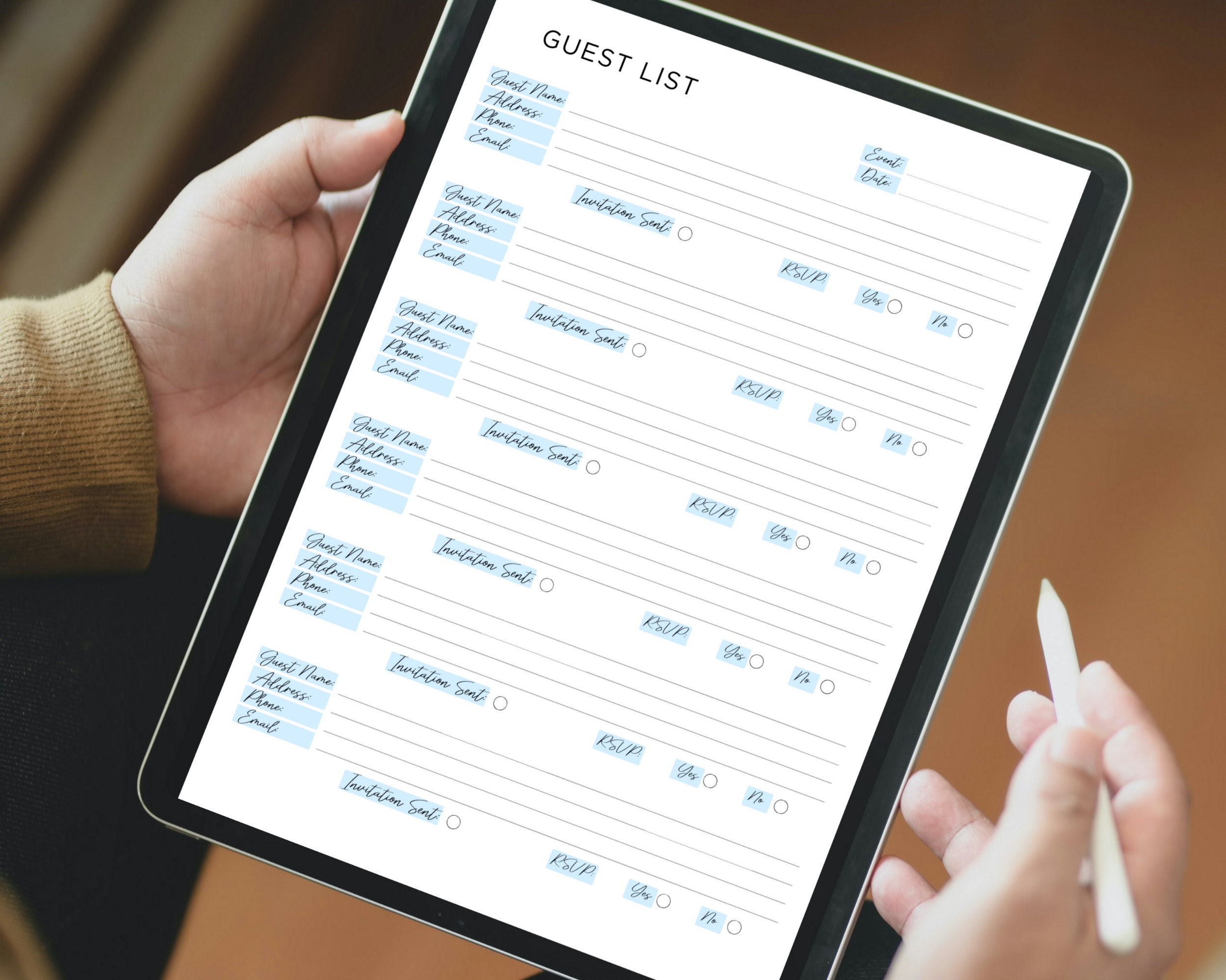 Guest List Template, Guest List Tracker, Party, Events, Birthday ...