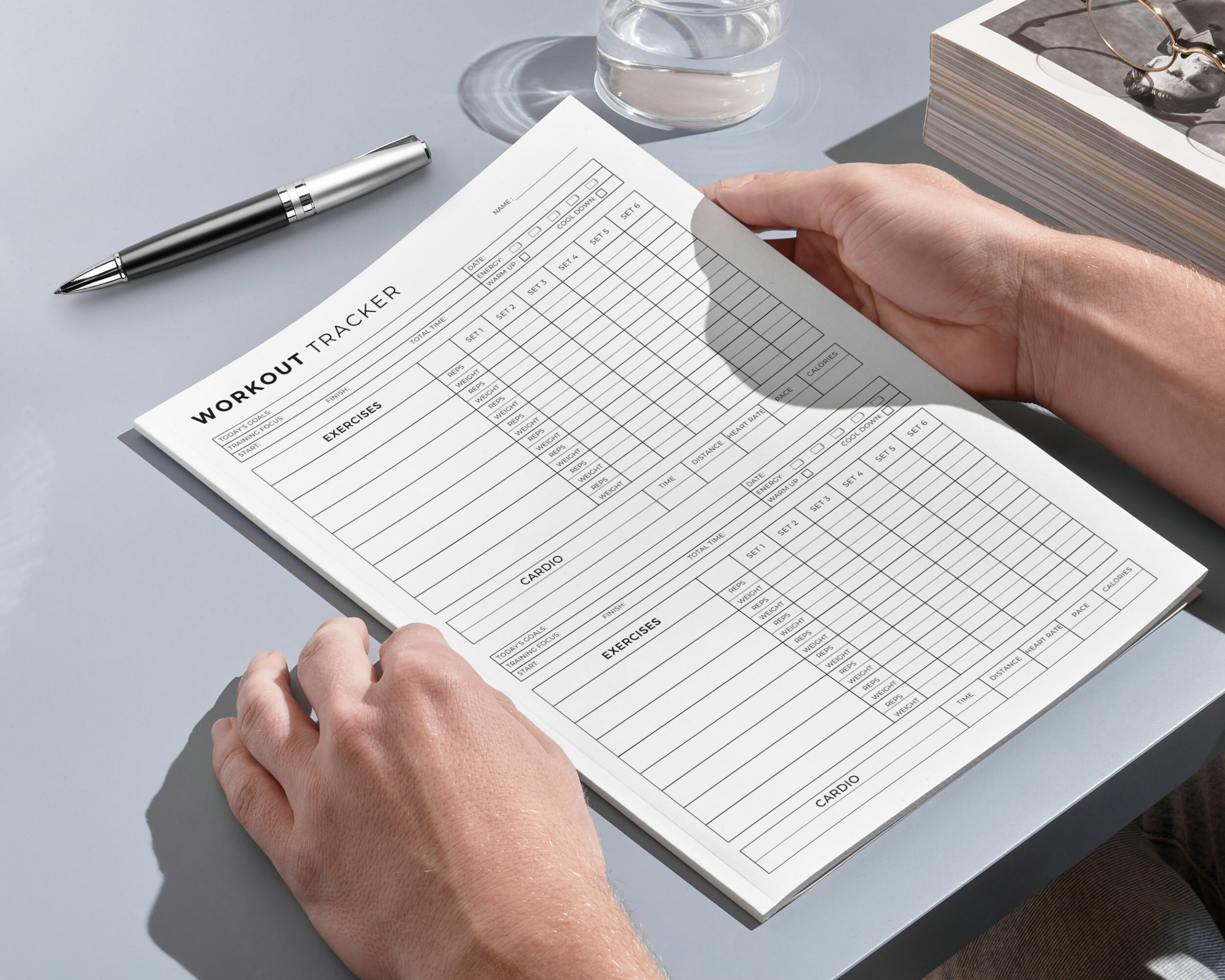 Workout Tracker Printable, Daily Exercise Log, Fitness Journal, Workout ...