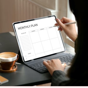 Undated Monthly Planner Printable, Month on Two Pages, Month at a ...