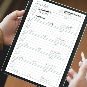 Guest List Template, Guest List Tracker, Party, Events, Birthday ...