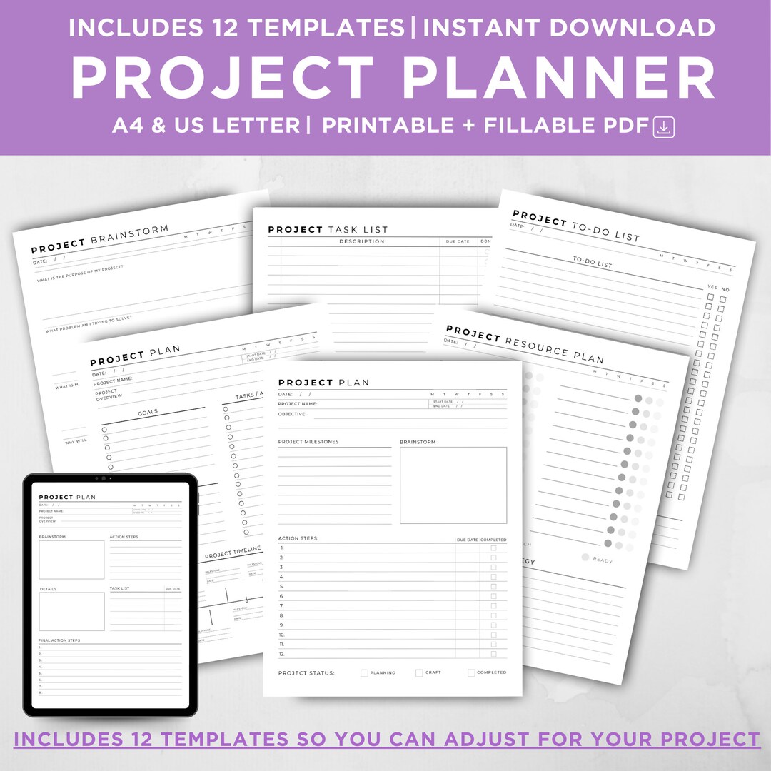 Project Planner Printable, Productivity Planner, Task Tracker, College ...