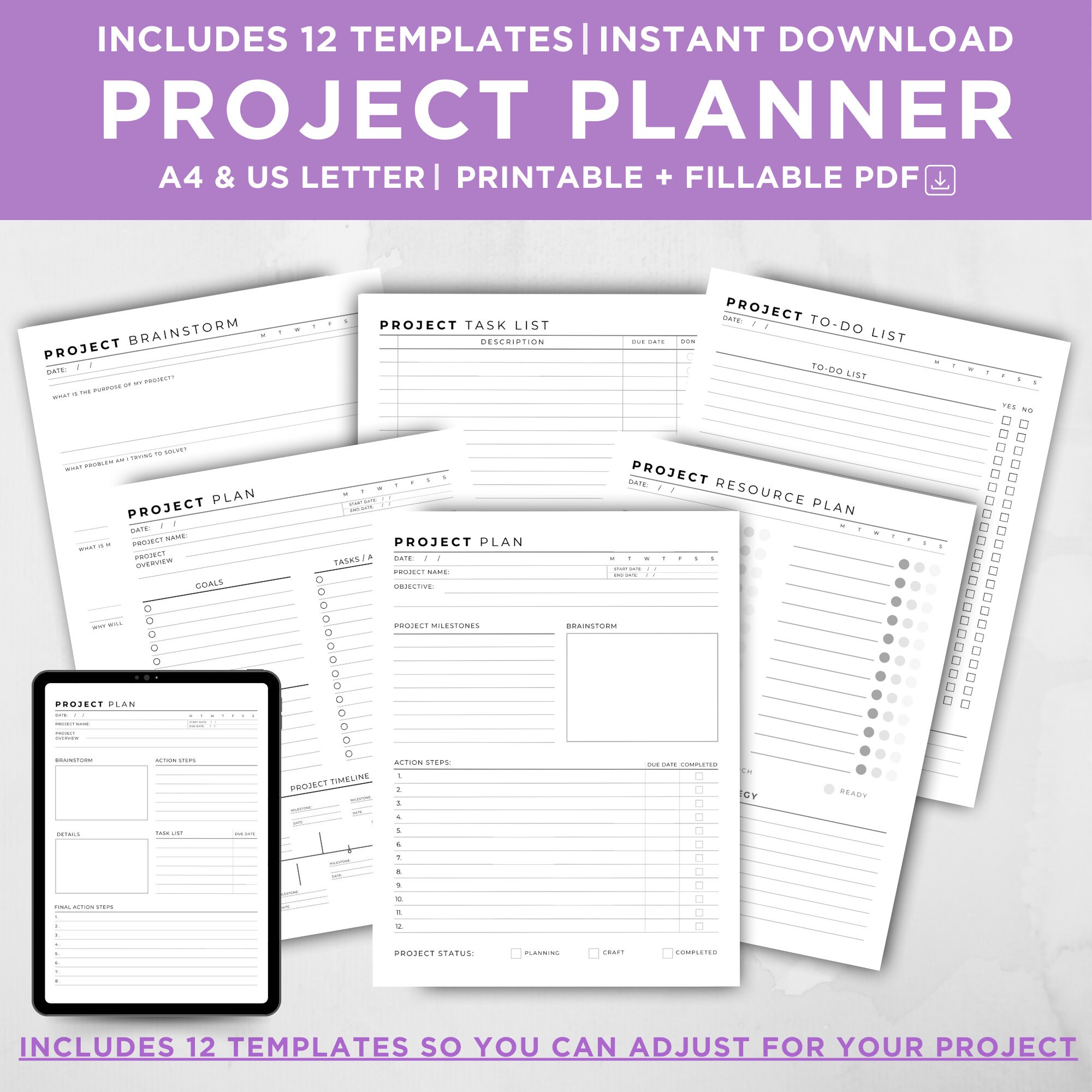 Project Planner Printable, Productivity Planner, Task Tracker, College ...