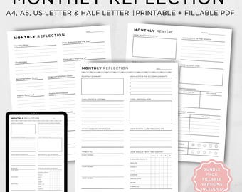 Monthly Review Printable, Monthly Reflection, Monthly Evaluation ...