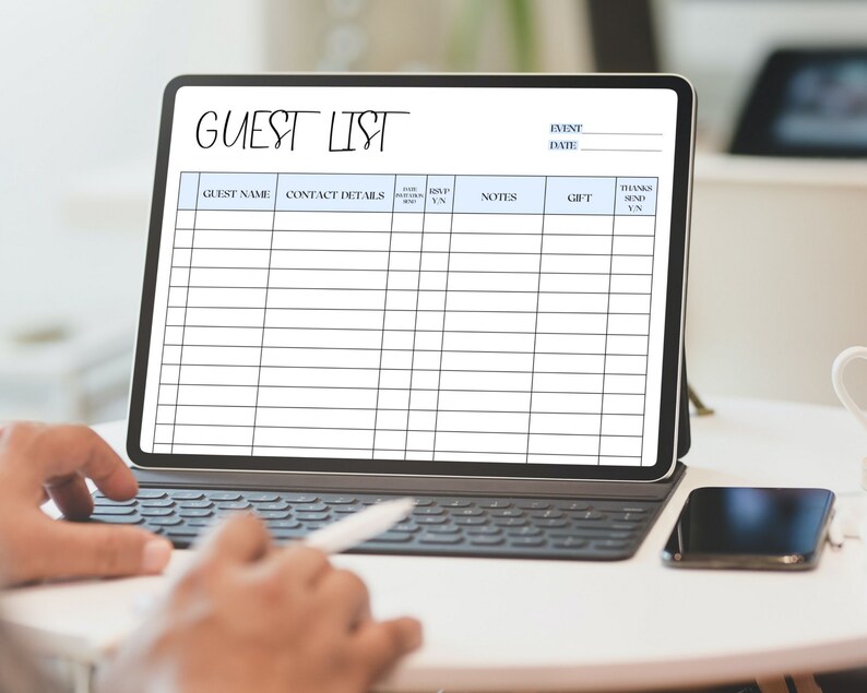 Guest List Template, Guest List Tracker, Party, Events, Birthday ...