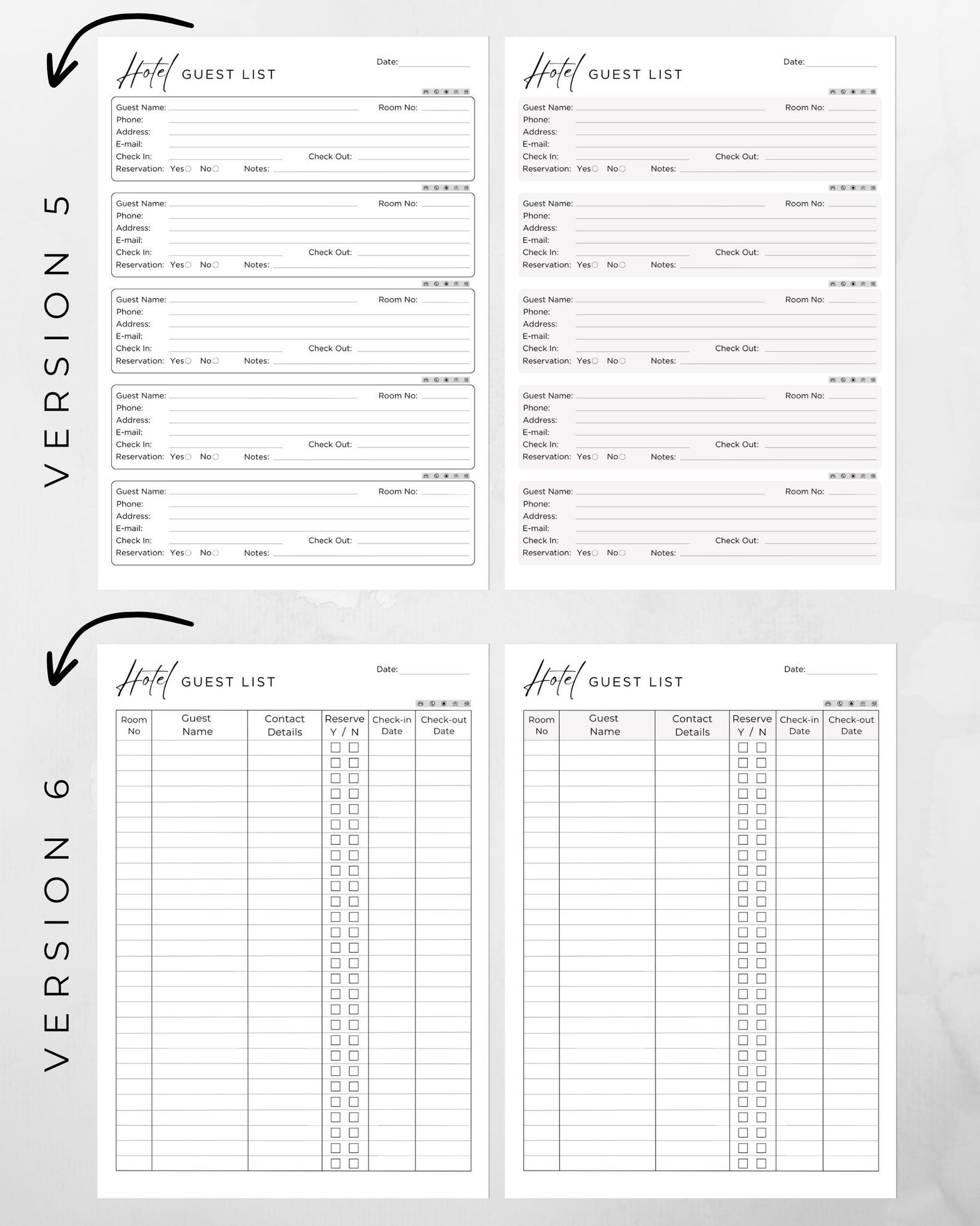 Hotel Guest List, Hotel Reservation List,hotel Guest List Template - Etsy